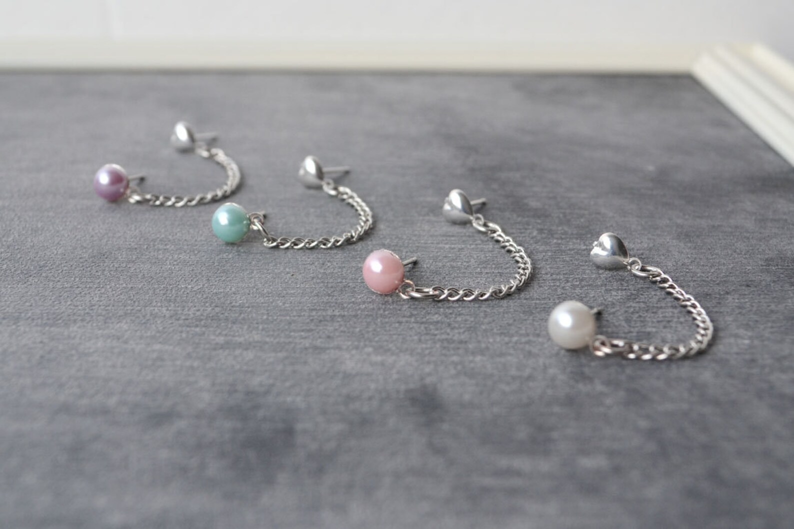 Pearl Double Lobe Pierce Earrings Set of 2 | Etsy