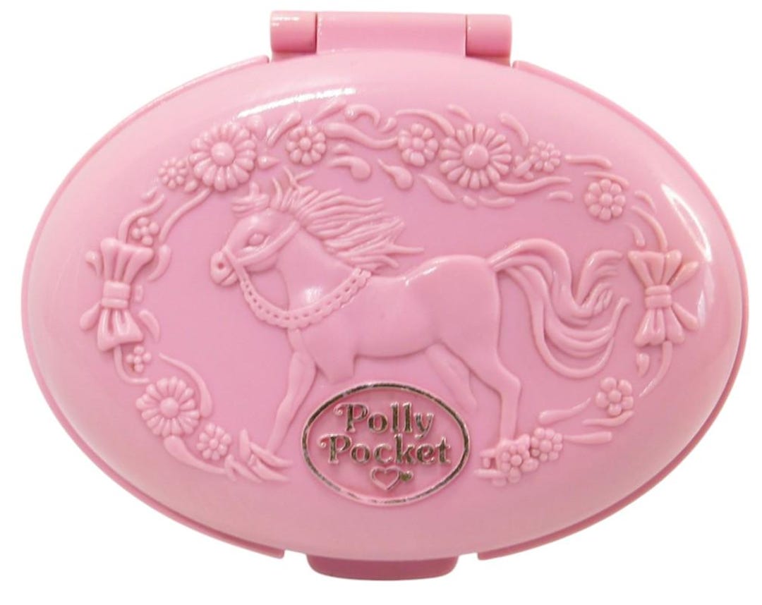 1995 Vintage Polly Pocket Shetland Pony Stable Compact ONLY Bluebird ...