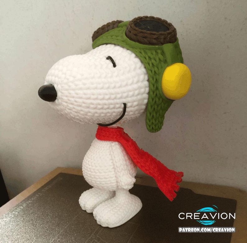 Snoopy Pilot Knitted Crochet STL File - 3D Print - Etsy