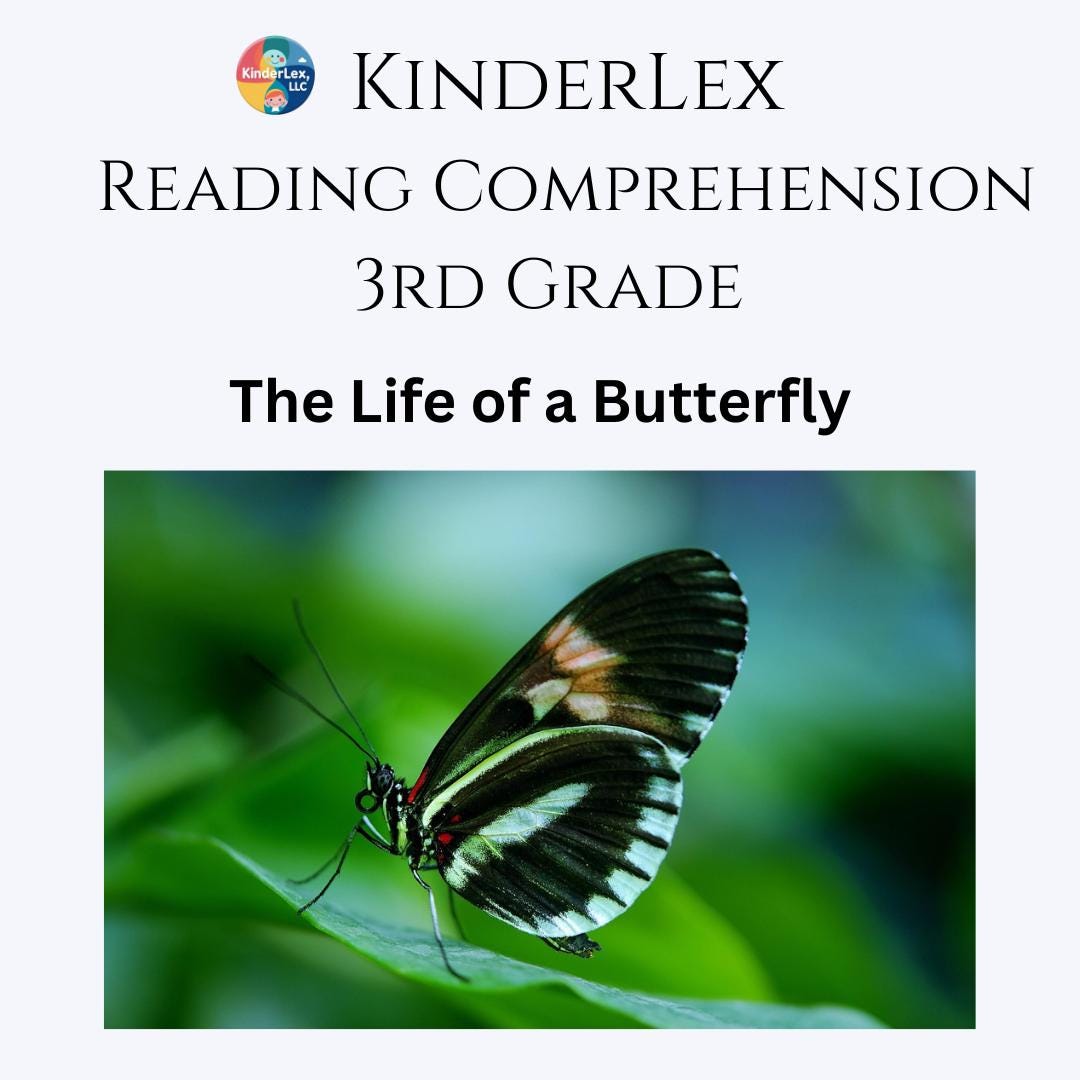 3rd Grade Reading Comprehension Non-fiction Passage | Life Cycles of ...