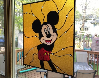 Stained Glass Window Mickey Mouse - Etsy