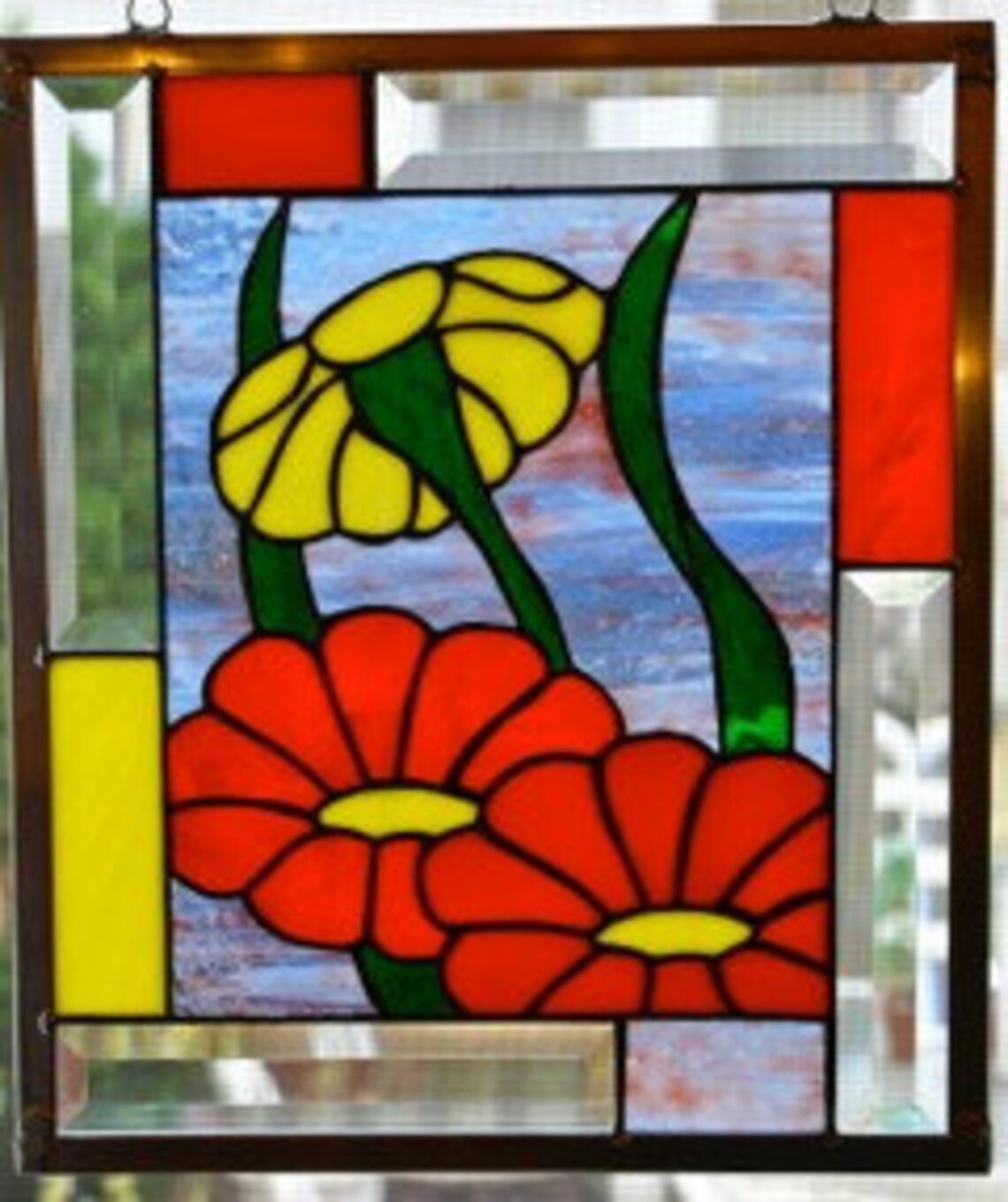 Spring Flowers Stained Glass Panel - Etsy