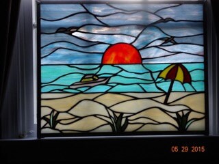 CUSTOM Beach Life Stained Glass Panel 20 X - Etsy