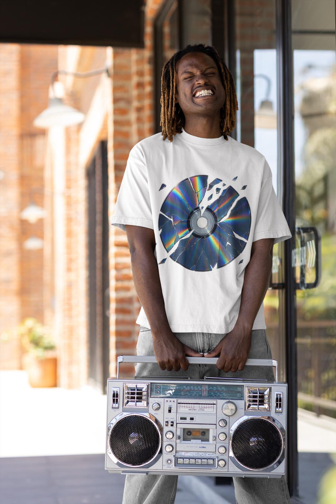 Shattered CD Graphic Tee - Y2K Retro Music Disc, Holographic Vibes - Etsy