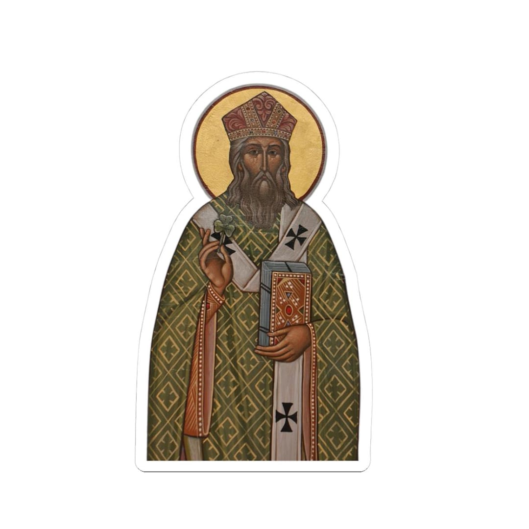 St. Patrick Sticker, Irish Saint, Christian Iconography Decal - Etsy