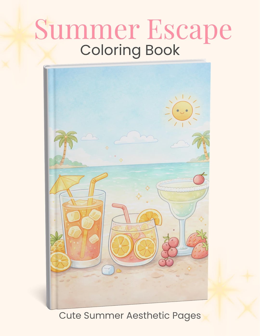 Summer Escape Coloring Book Printable PDF, 35 Pages Beach Relaxation - Etsy