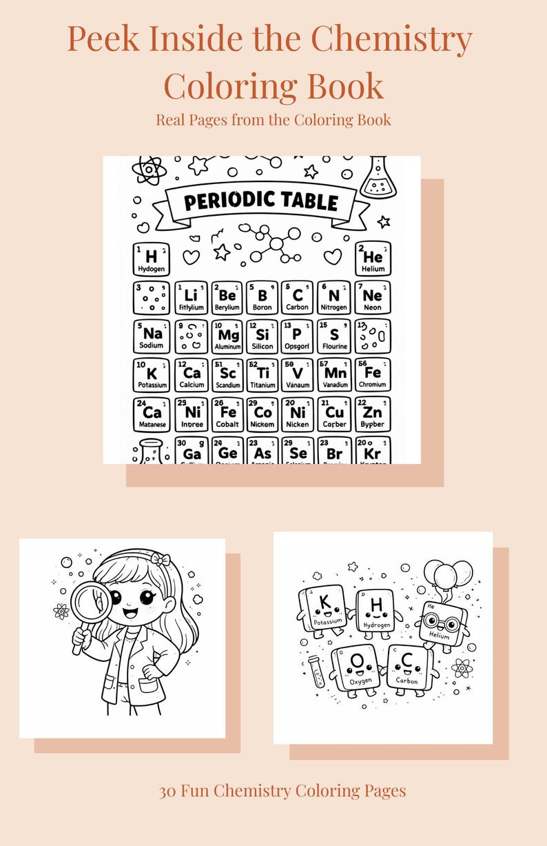 Chemistry Coloring Book for Kids – Printable Science STEM Activity ...