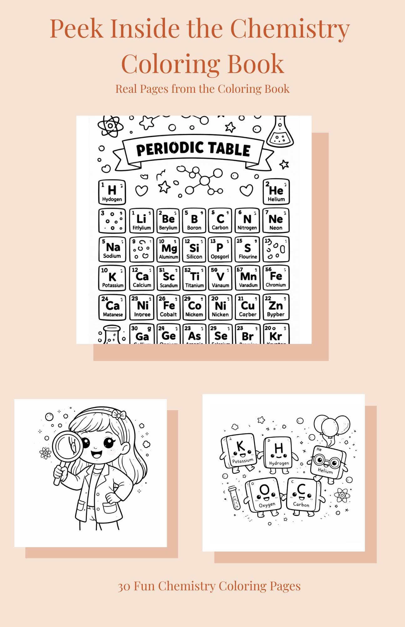 Chemistry Coloring Book for Kids – Printable Science STEM Activity ...