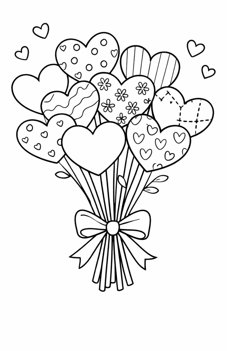 Valentine Coloring Book: 50 Hearts, Flowers, and Designs! - Etsy