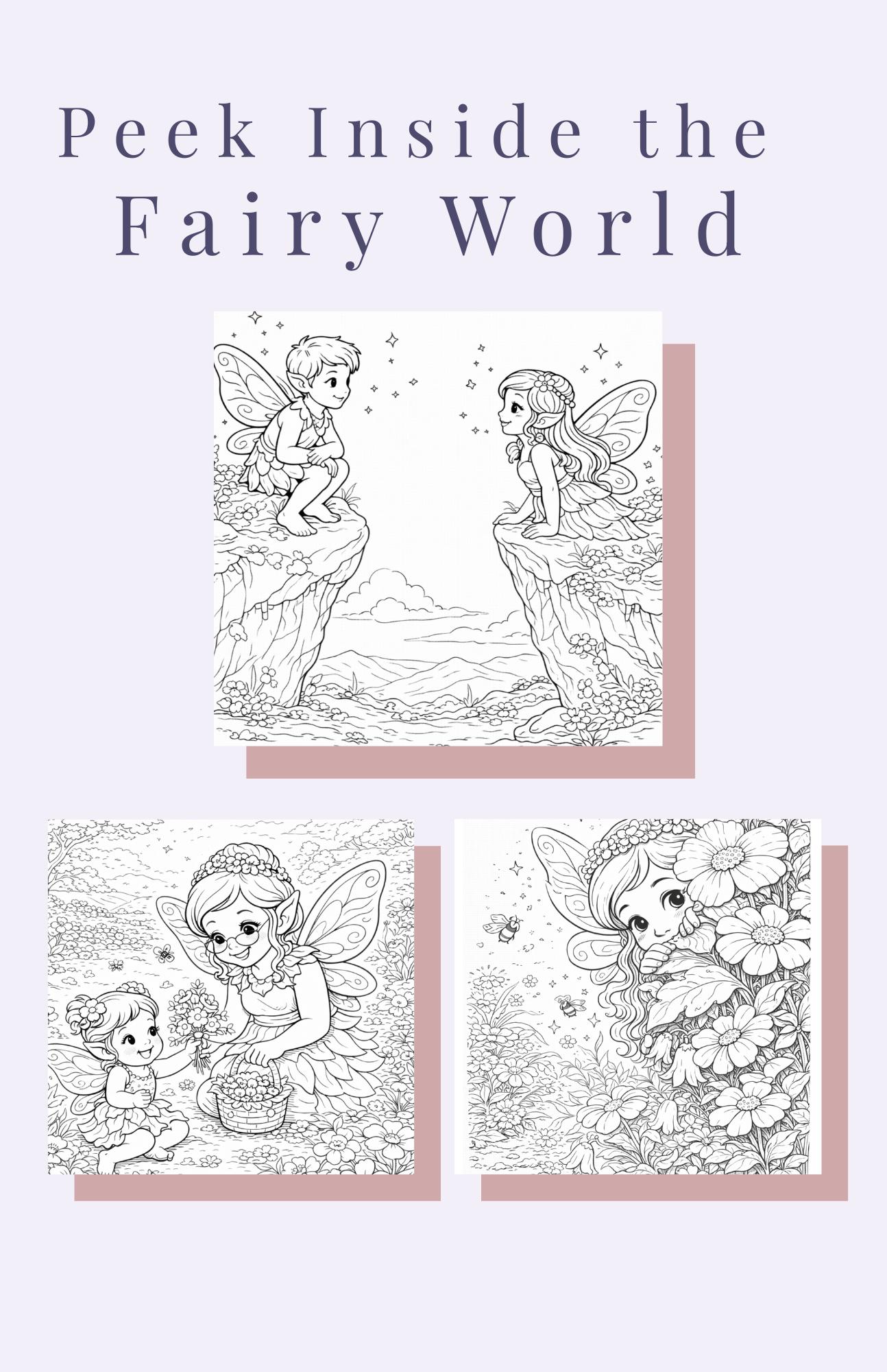 Fairy Coloring Pages Printable PDF | Whimsical Fantasy Coloring Book - Etsy