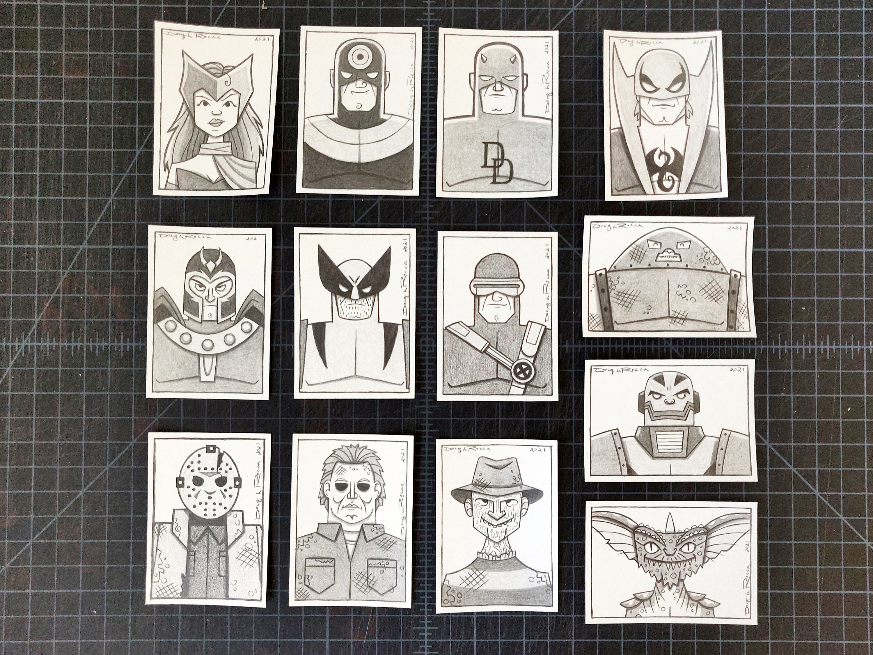 Hand Drawn 2.5x3.5 Pop Culture Sketch Cards - Etsy