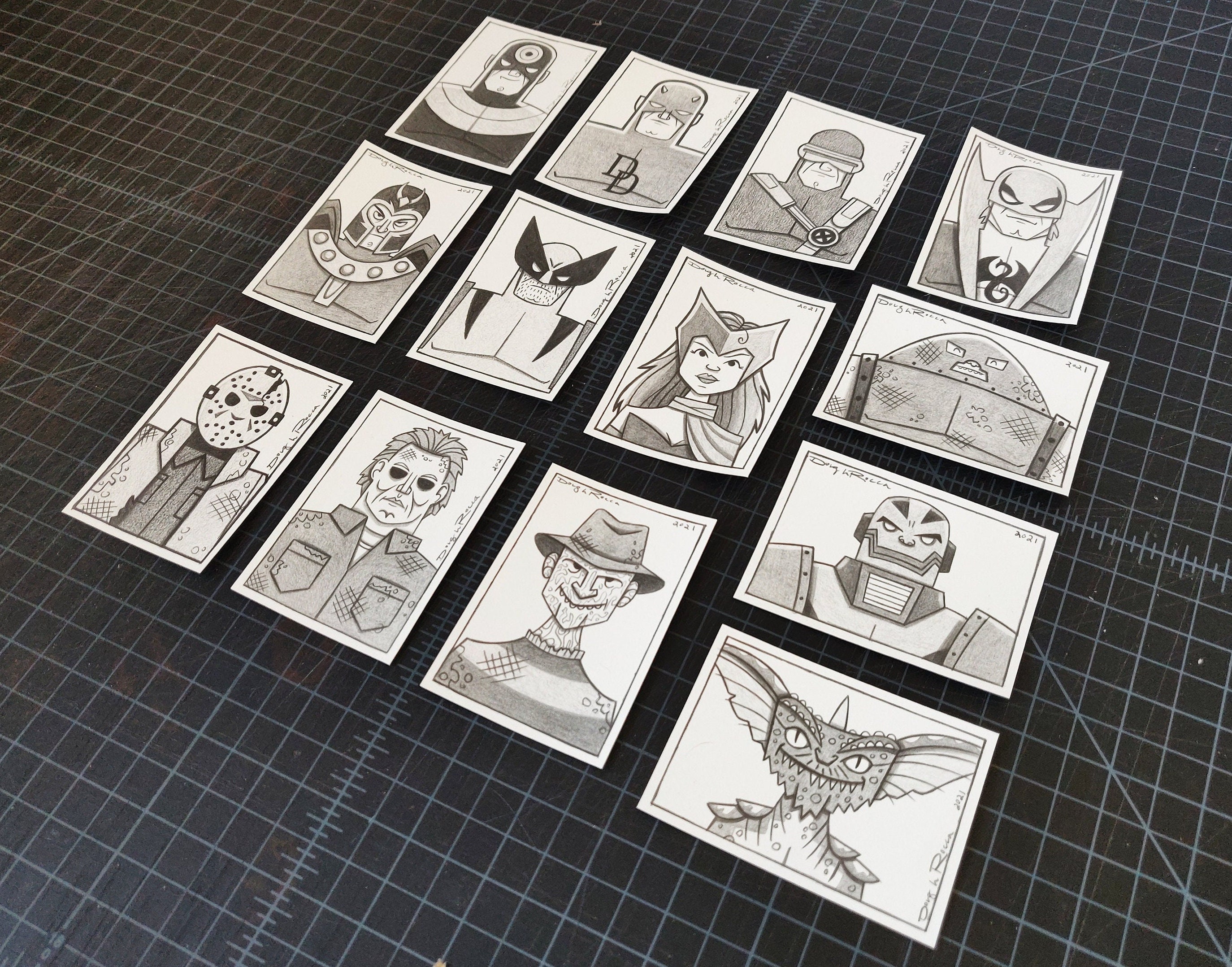 Hand Drawn 2.5x3.5 Pop Culture Sketch Cards - Etsy