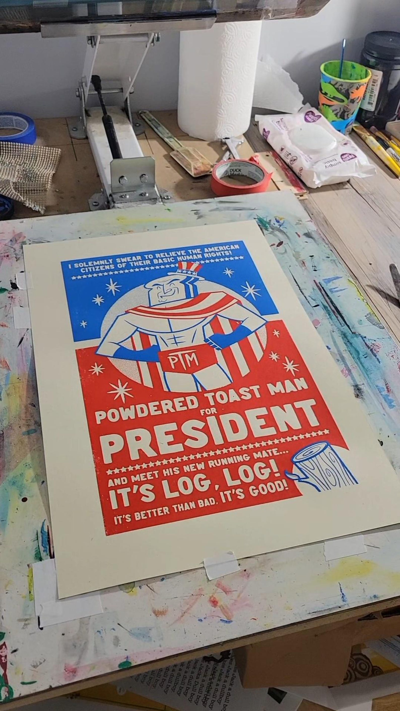 Powdered Toast Man Screen Print Poster - Etsy