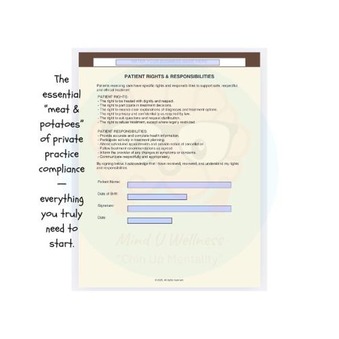 Psychiatric Practice Forms | 14 Fillable PDF Templates (digital ...