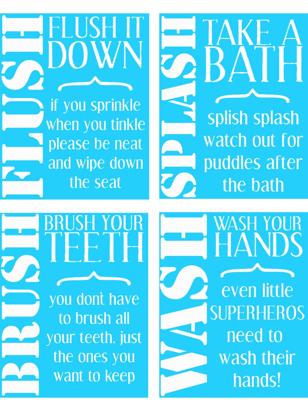 Diy-bathroom Rules - INSTANT DOWNLOAD - Etsy