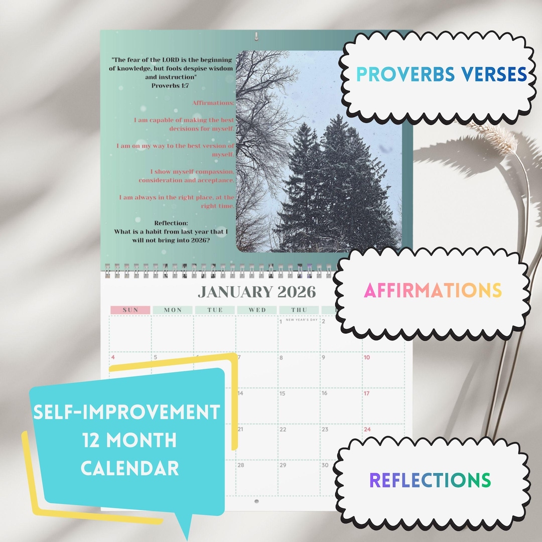 2026 Inspirational Faith Wall Calendar | Bible Verse, Nature ...