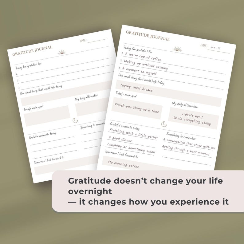 5-minute Gratitude Journal Printable: Simple Daily Reflection (PDF ...