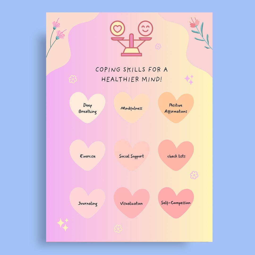 Coping Skills Poster | Mental Health Printable | Digital Download ...