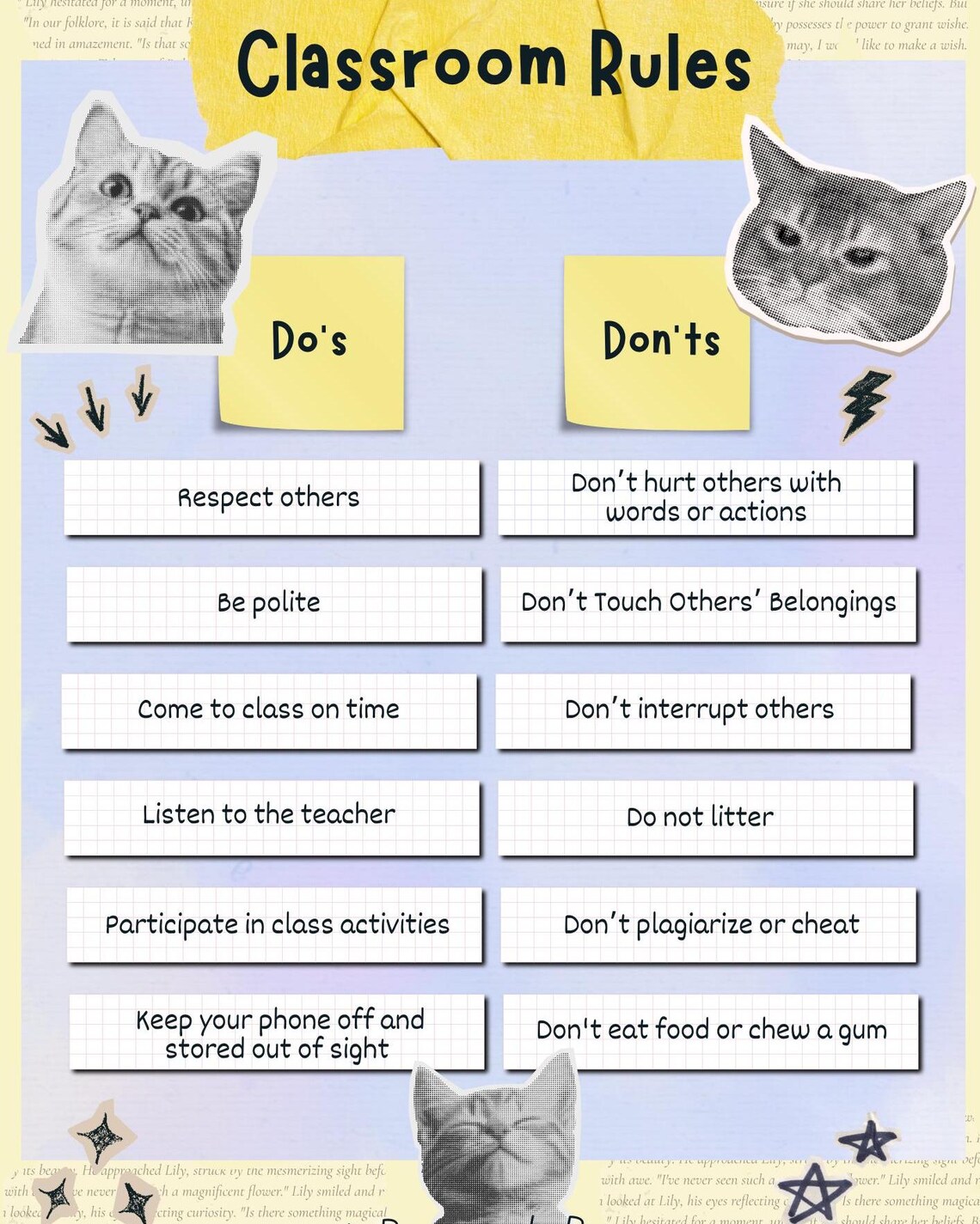 Middle School Classroom Rules Poster | Classroom Decor for Teachers ...