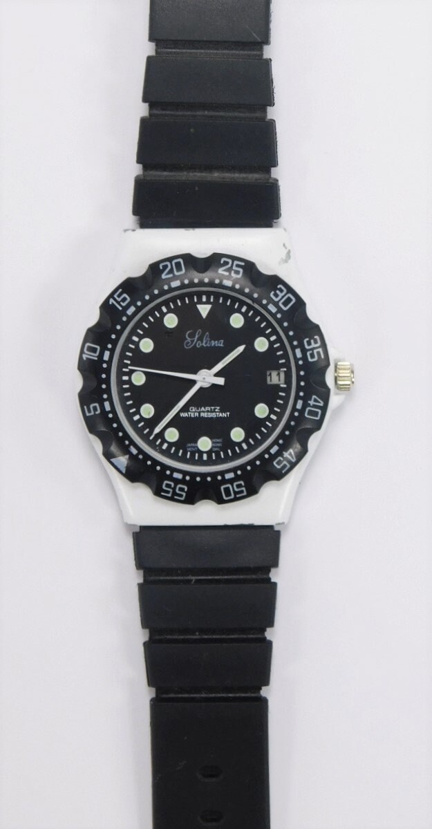 Solina Unisex Sports Watch Black & White Unisex 1990's - Etsy