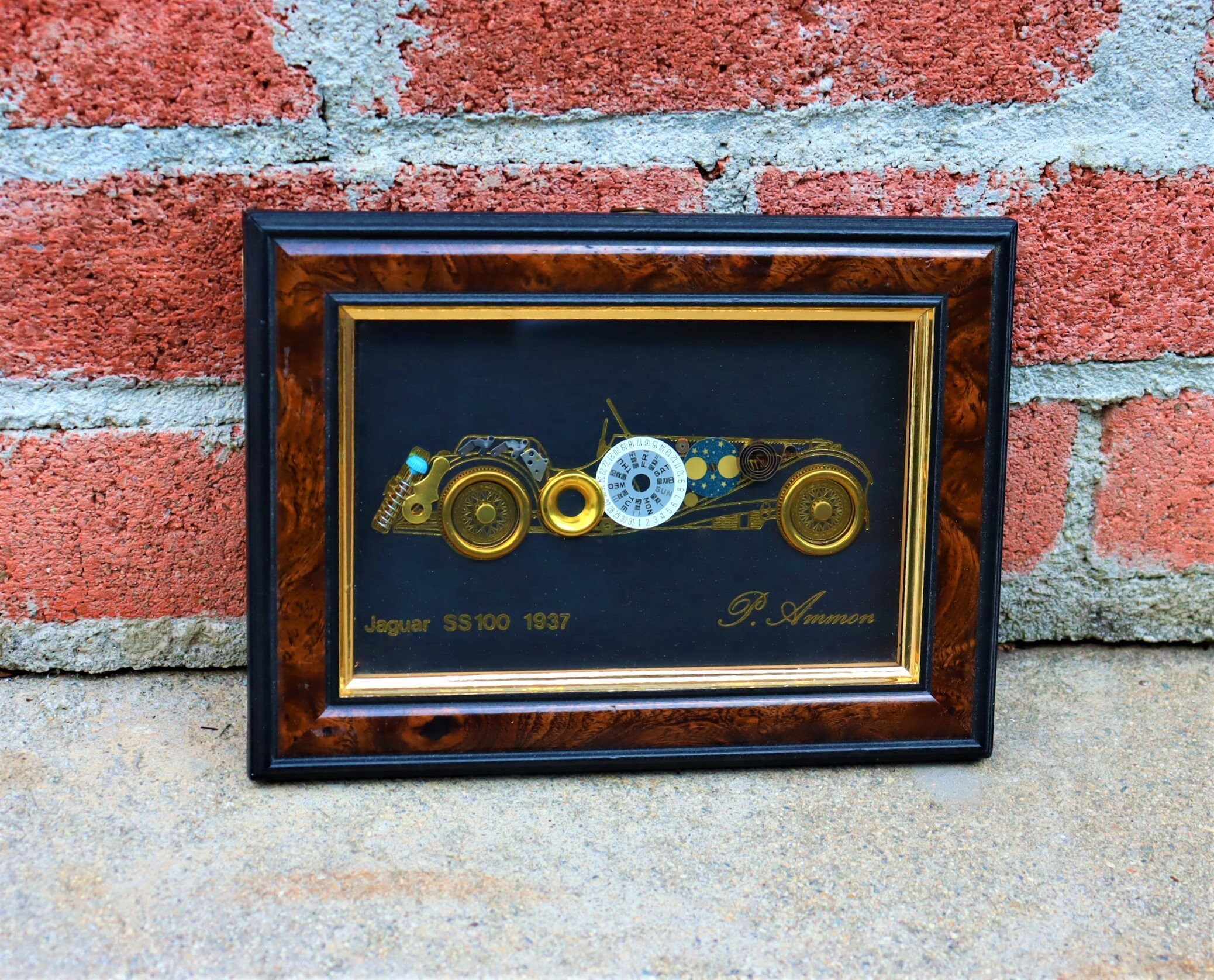 P. Ammon Horological Collage Art Made From Watch Parts Jaguar SS100 ...