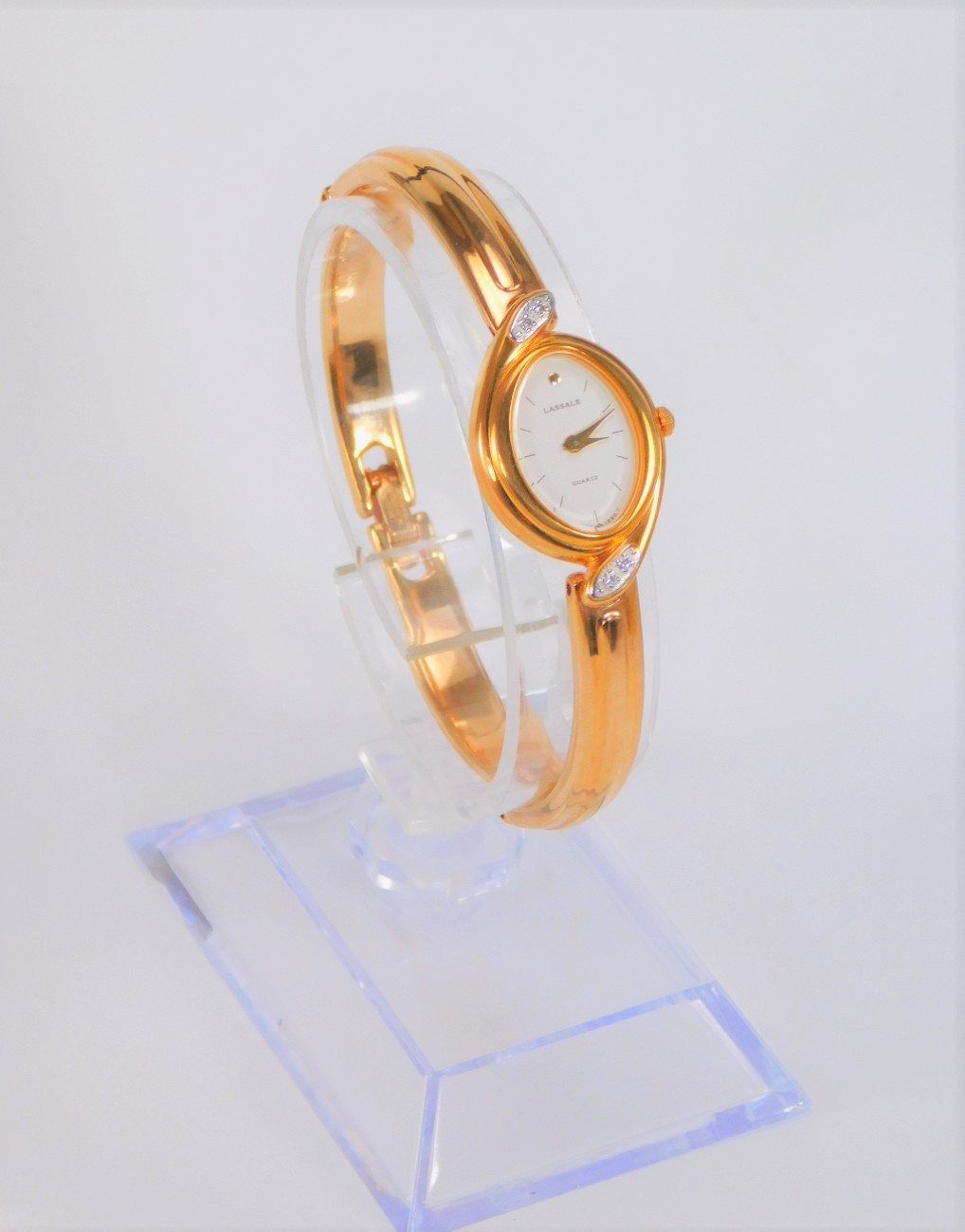 LASSALE 22k Rose Gold Plated With Diamonds Ladies Watch - Etsy
