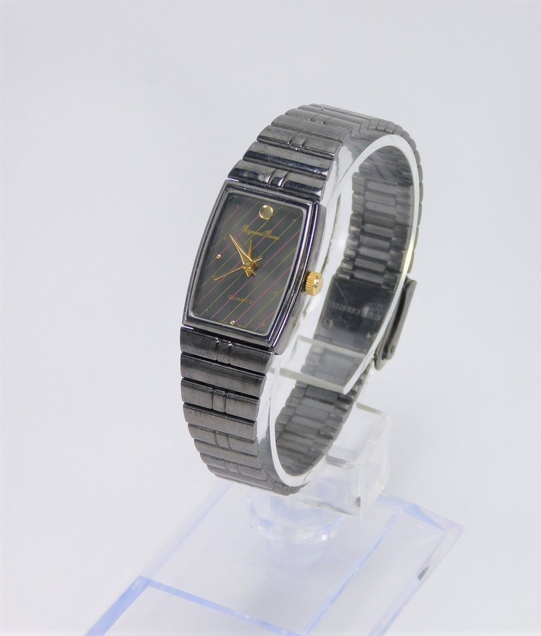 Raymond Renee Ladies Watch Stainless Steel Gunmetal Vintage New 1990's ...