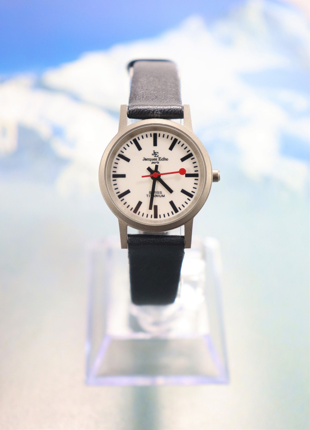 Jacques Edho Ladies Watch Swiss Made Black Leather New Old Stock 1990's ...