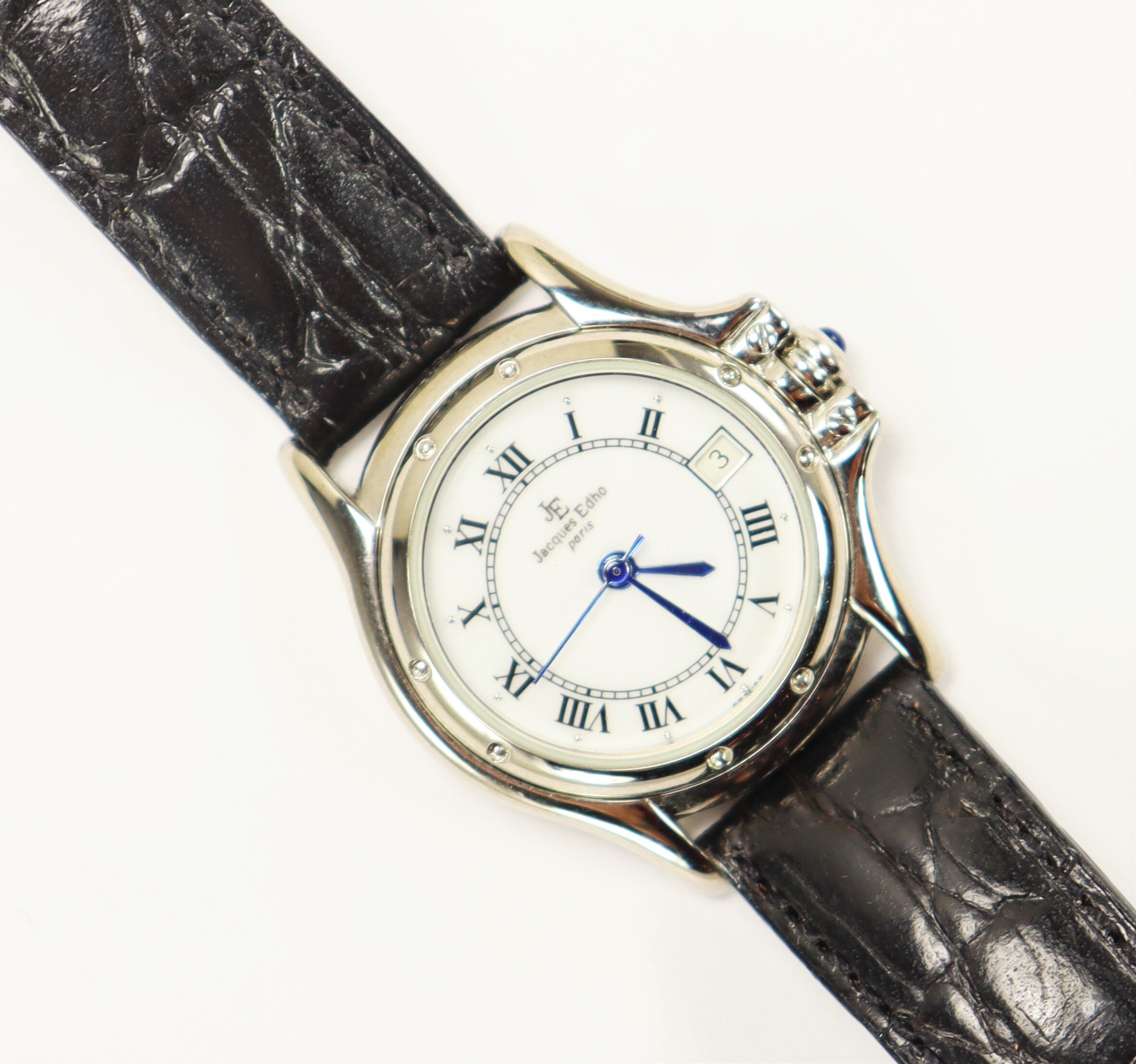 Jacques Edho Ladies Watch Swiss Made Stainless Steel Leather Band New ...