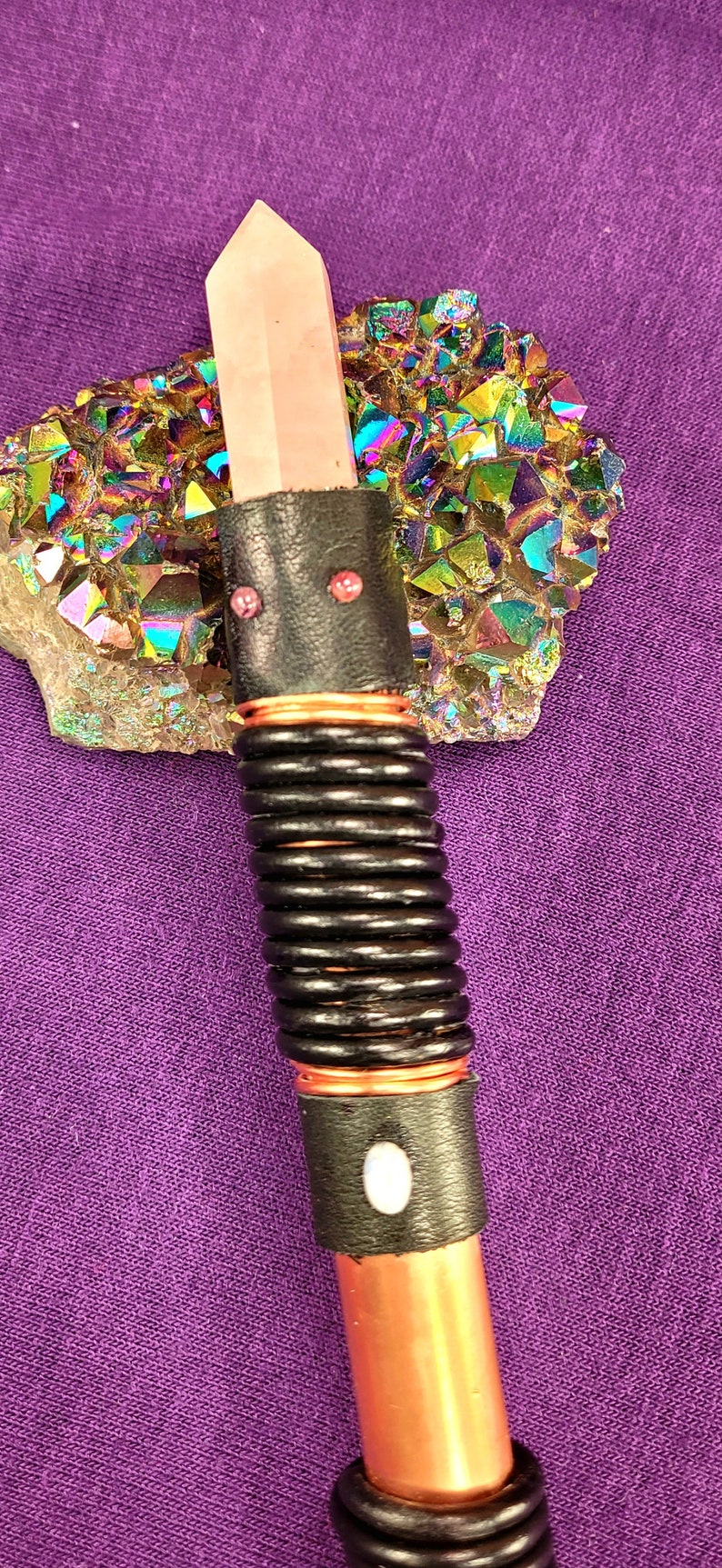 Manifestation Wand, Healing Crystal Wand, Reiki Wand Rose Quartz and ...