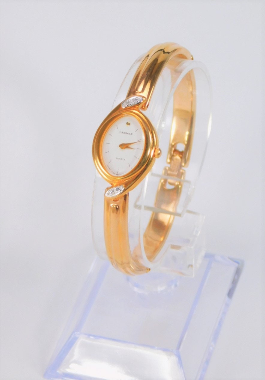 LASSALE 22k Rose Gold Plated With Diamonds Ladies Watch - Etsy