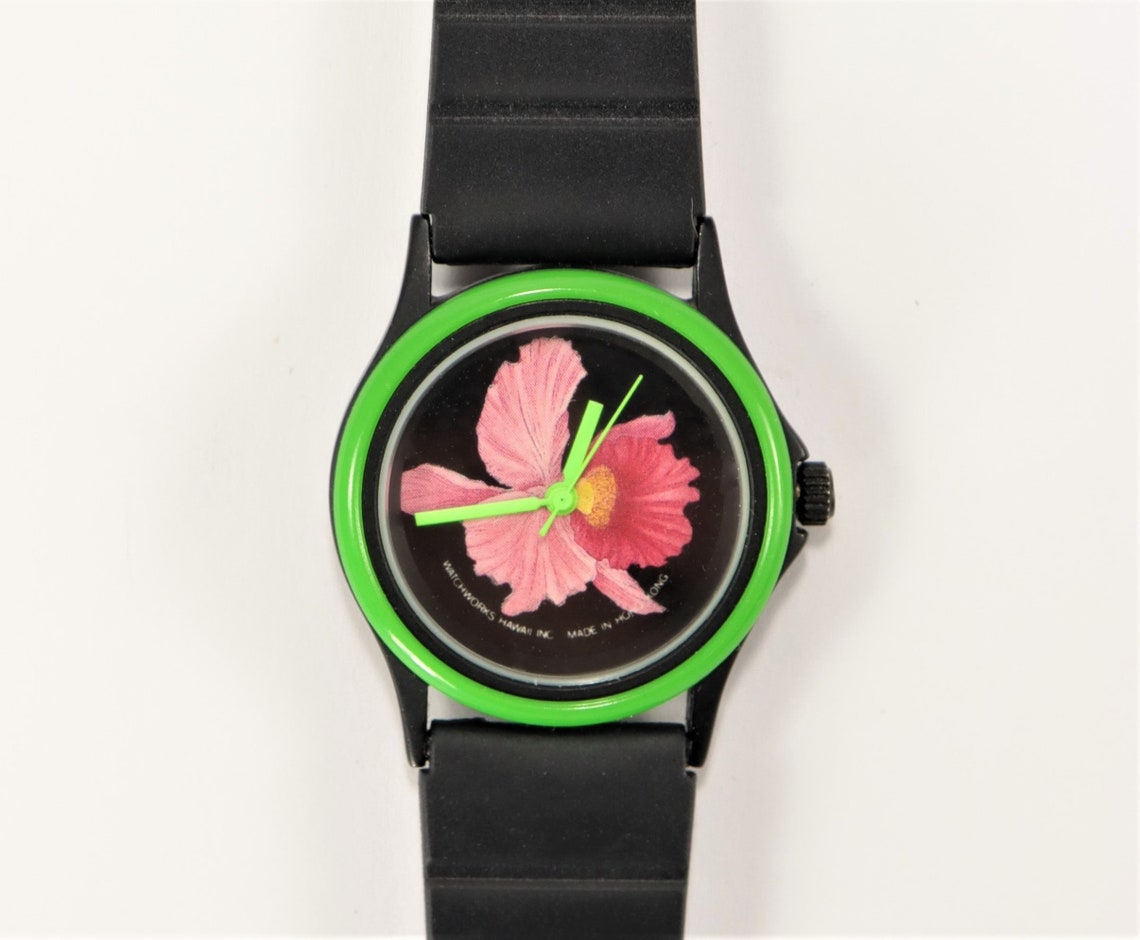 Pink Hibiscus Flower Watch Made by Watchworks Hawaii Inc - Etsy