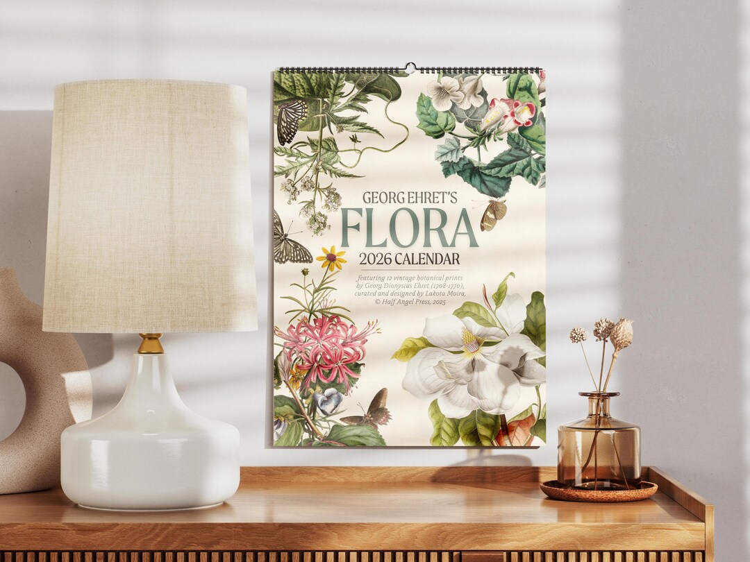 2026 Vintage Floral Calendar, Restored Botanical Art - Etsy