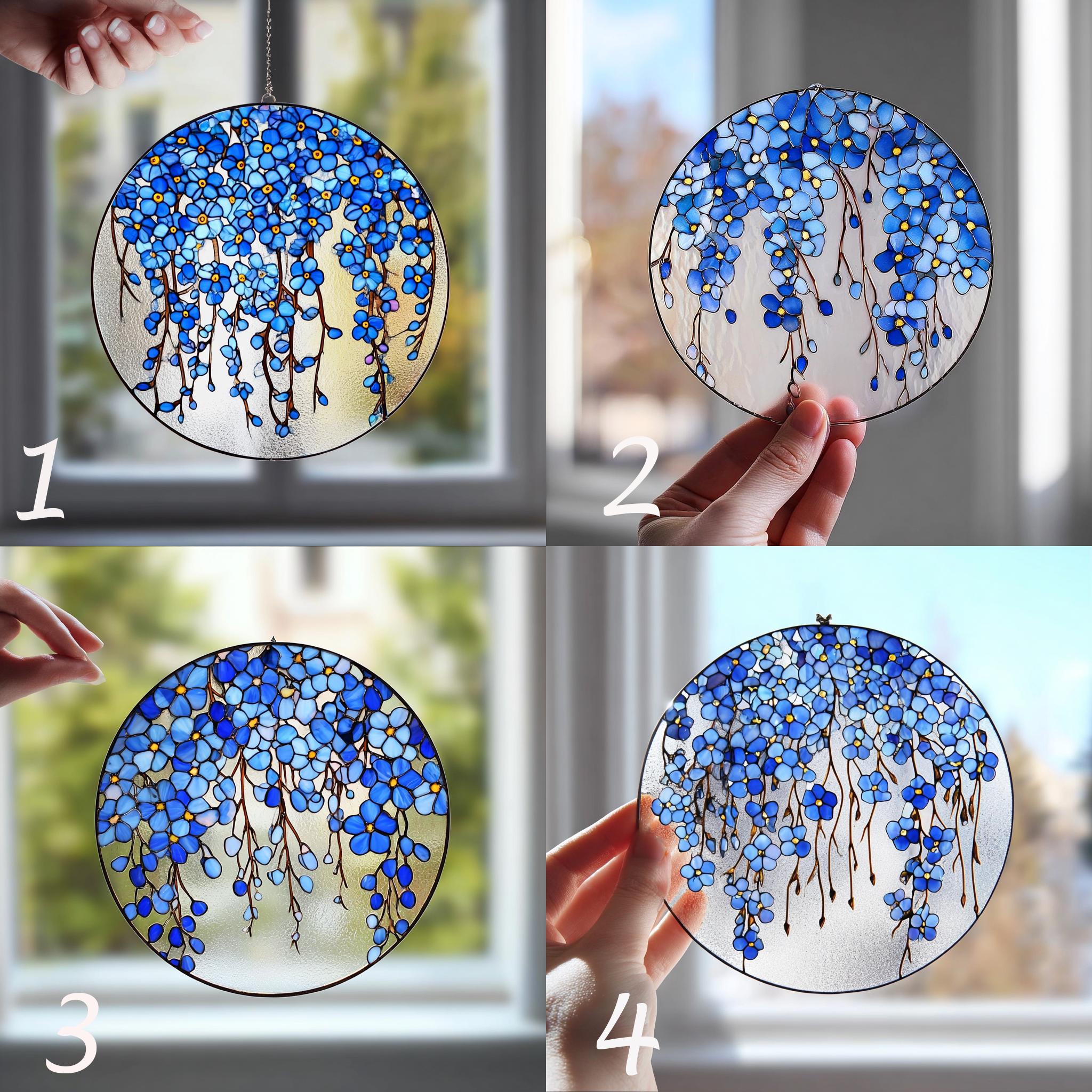 Forget Me Not Glass Suncatcher With Name– Sympathy Gift for Miscarriage ...