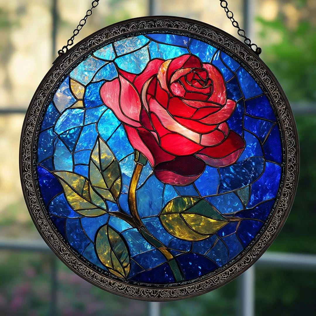 Beauty and the Beast Rose Suncatcher for Window Decor Gift for Mothers ...