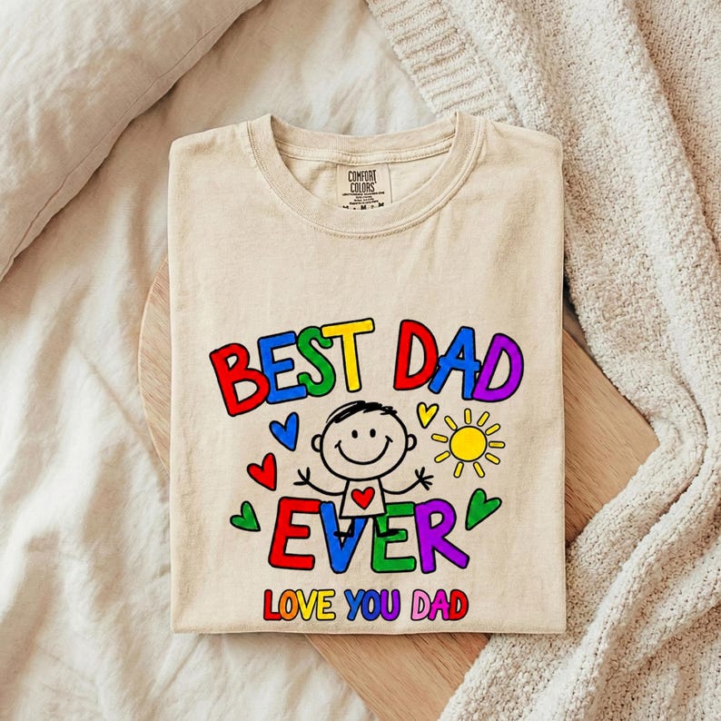 Kids Drawing T-shirt | Dad Ever Father's Day Doodle Design - Etsy