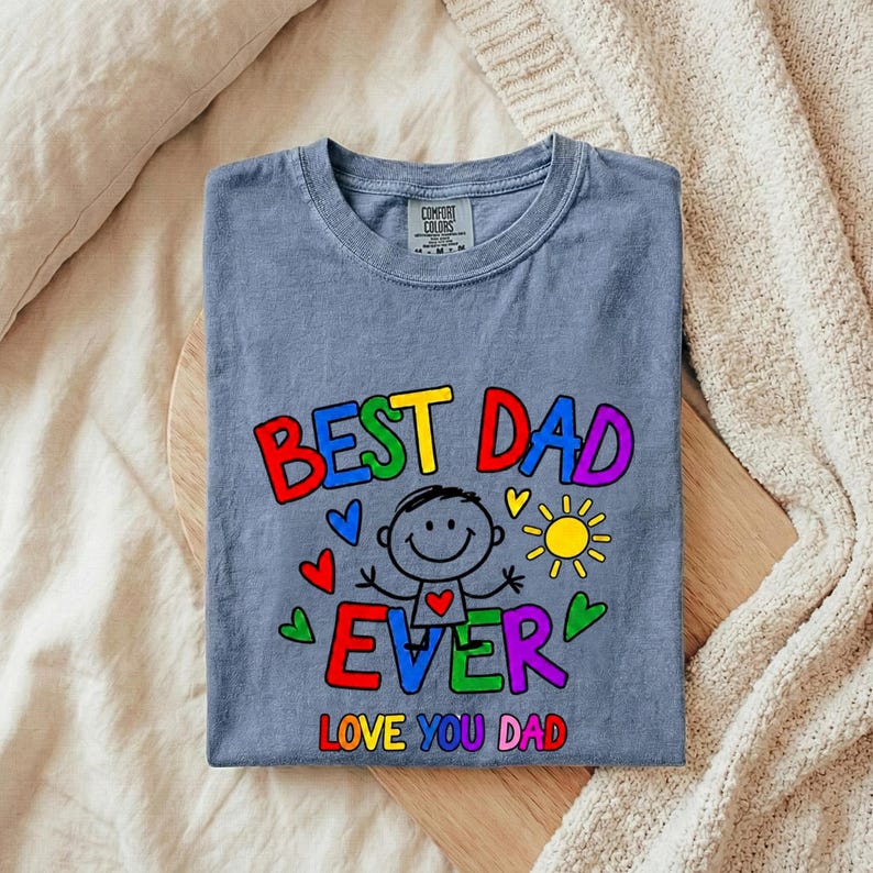 Kids Drawing T-shirt | Dad Ever Father's Day Doodle Design - Etsy