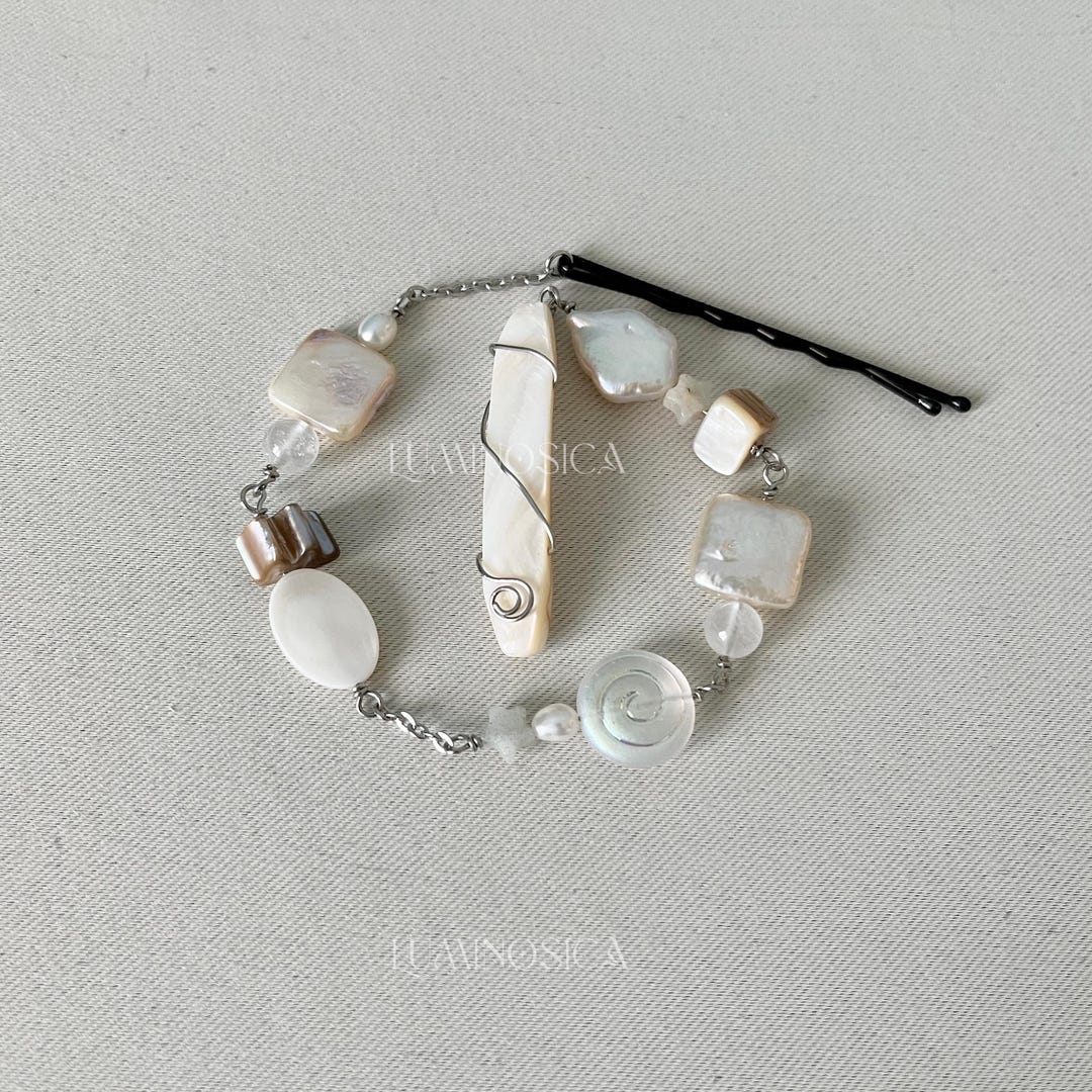 Ethereal Whimsical Mermaid Hair Chain, Shell Pearls Hair Jewelry - Etsy