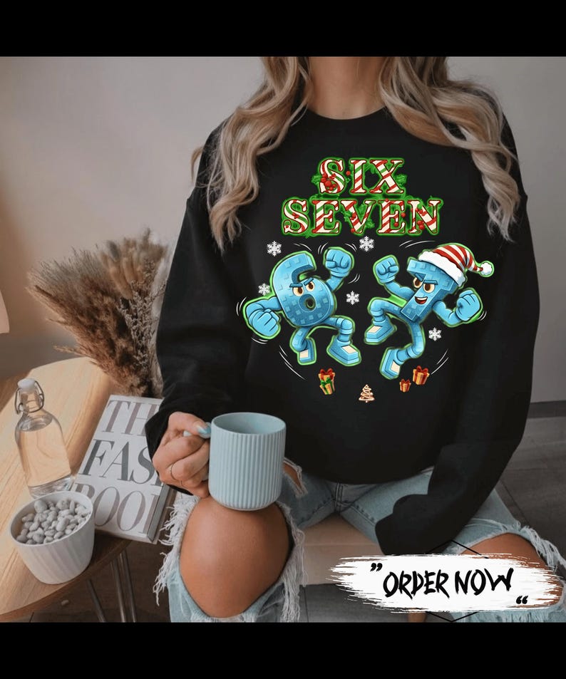 Six Seven Brainrot Meme PNG SVG for T-shirts Christmas Drip 67 Gen ...