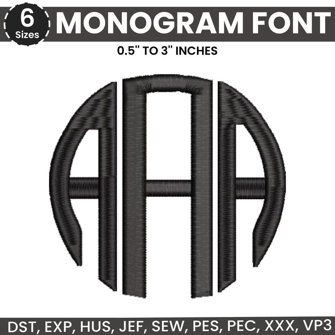 Monogram Embroidery Font, Machine Embroidery Monogram Font, Machine ...