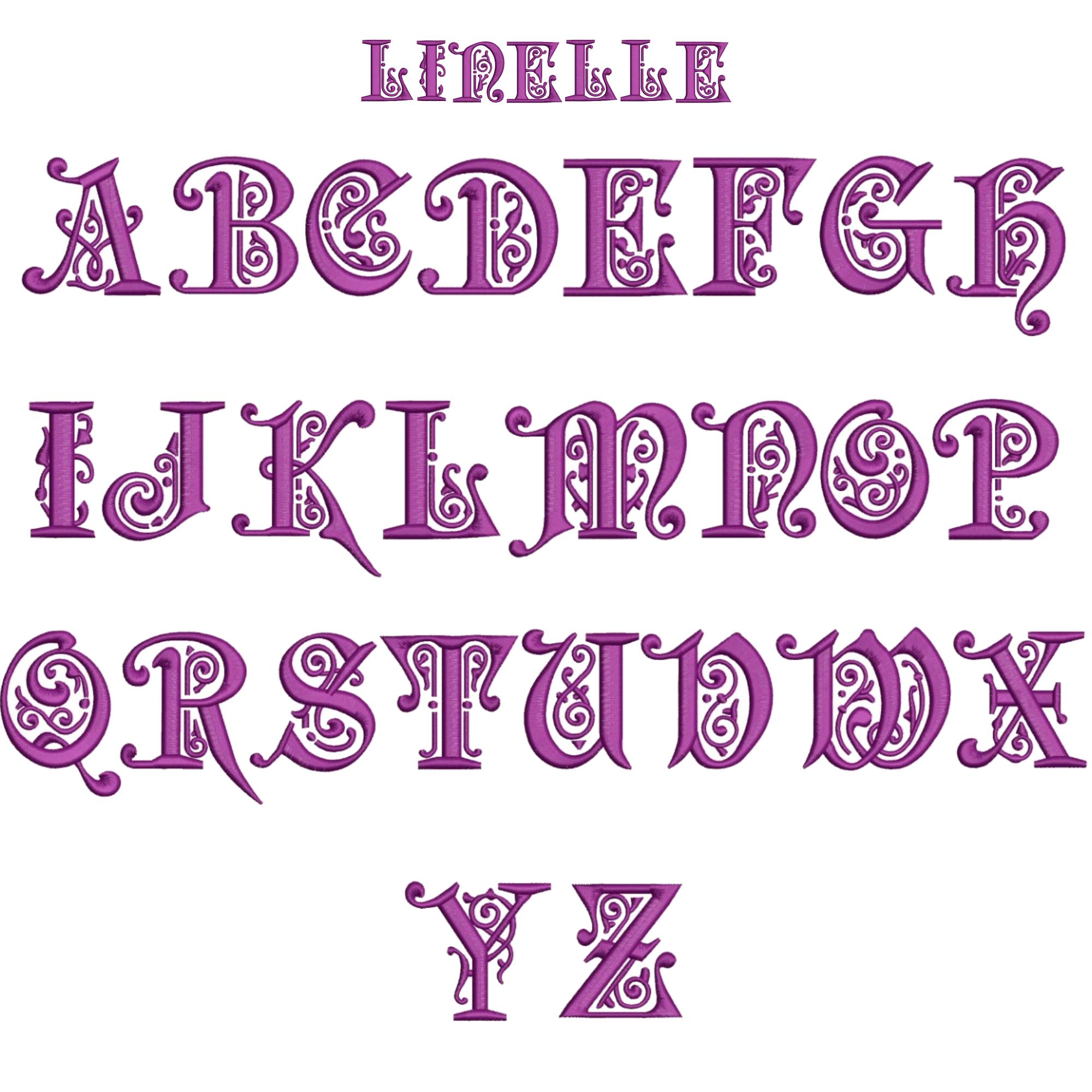 Monogram Machine Embroidery Font, Monogram Script Alphabet, Satin ...