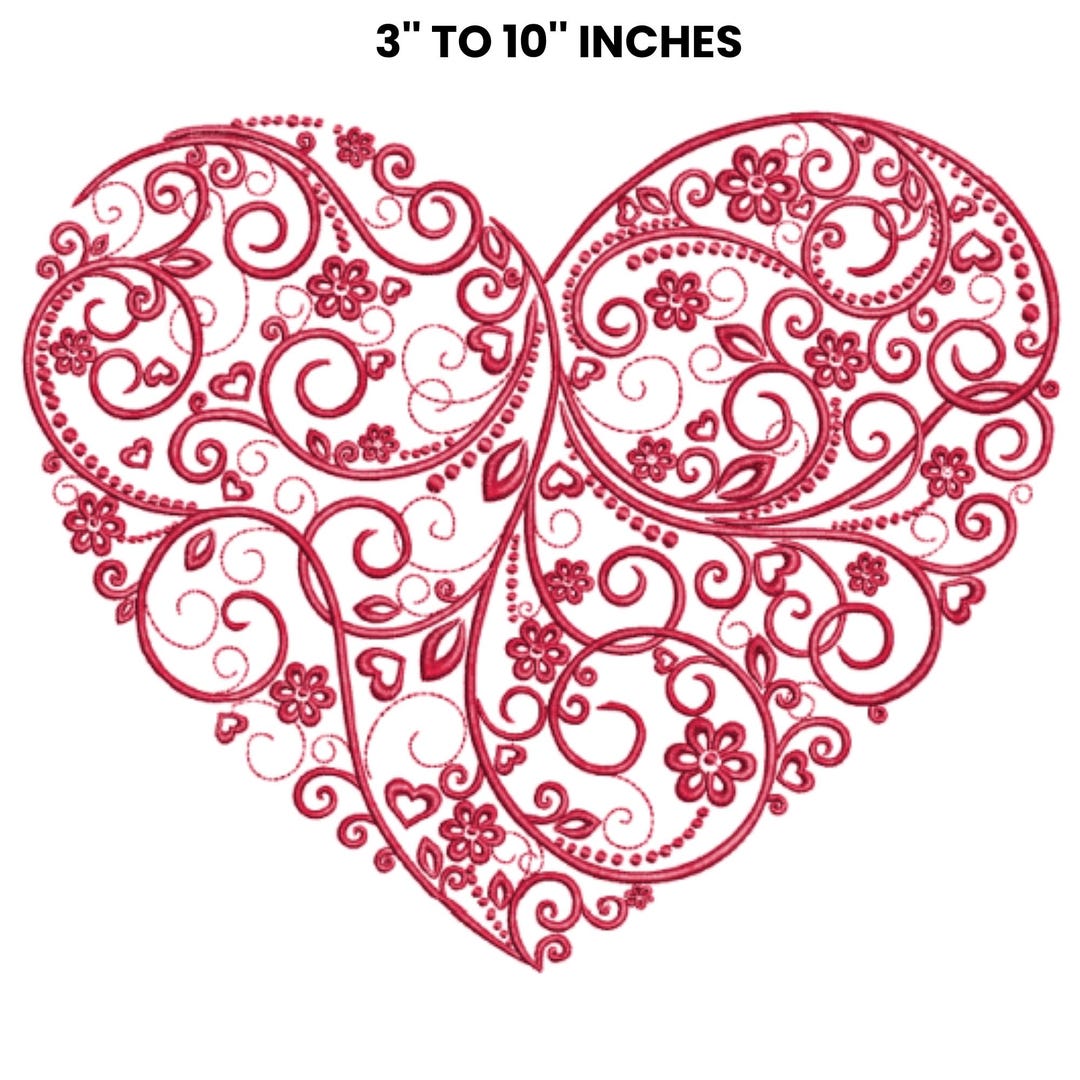 Heart Embroidery Design, Mini Heart Embroidery, Heart Shape Design ...