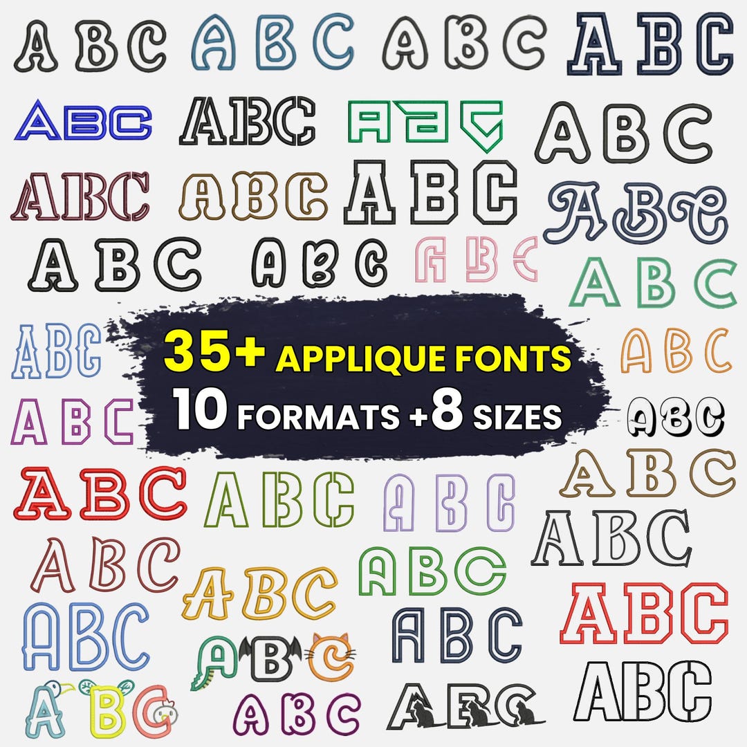 35 Applique Font Embroidery, Applique Alphabet Letters, Machine ...
