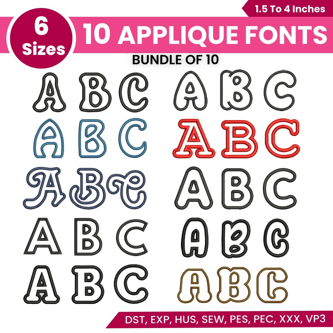 Applique Font Embroidery, Applique Alphabet Letters A-Z, Machine ...