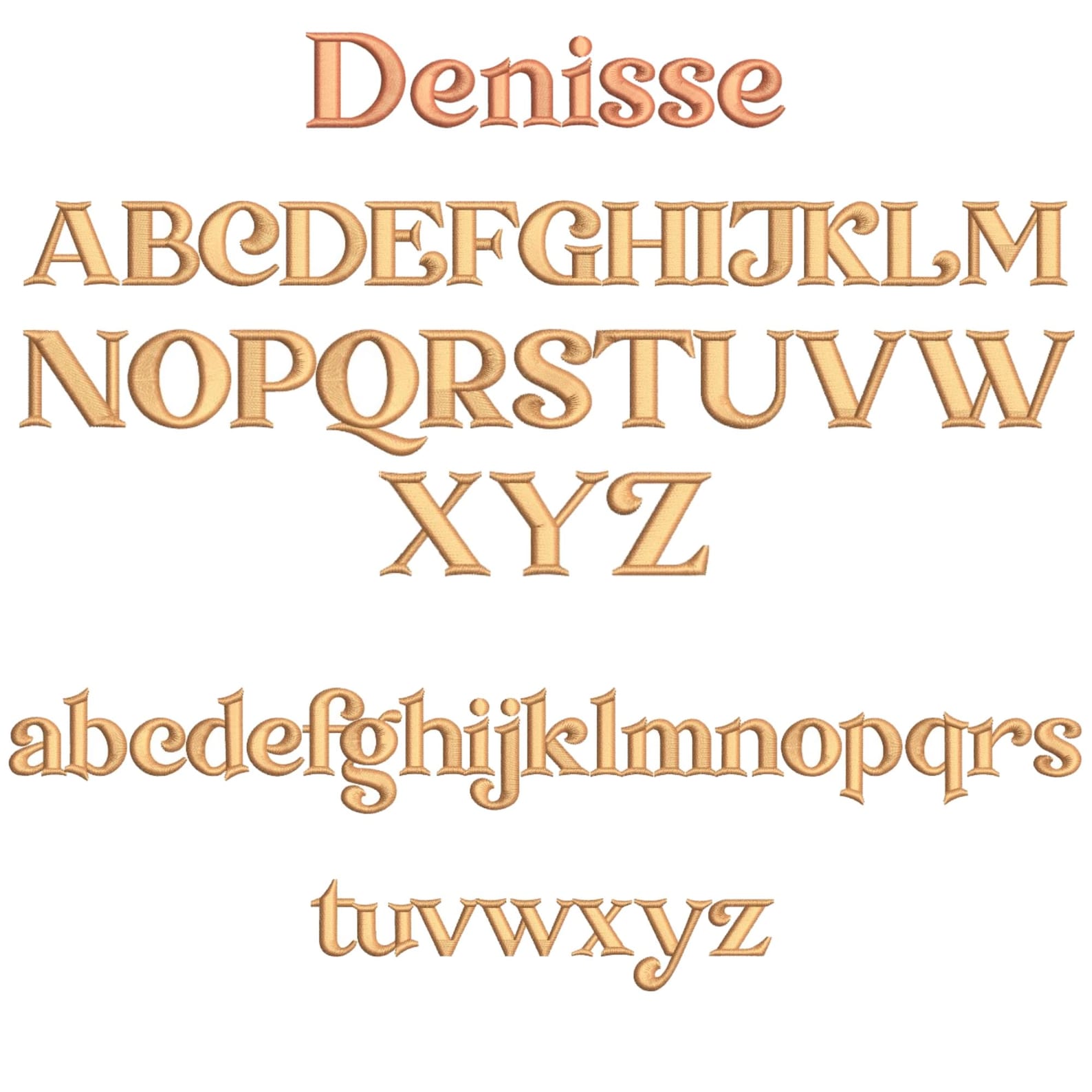 Modern Cursive Machine Embroidery Font, Monogram Script Alphabet, Satin ...