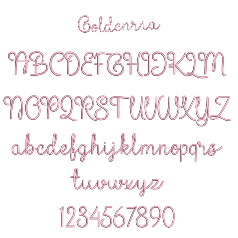 Modern Cursive Machine Embroidery Font, Monogram Script Alphabet, Satin ...