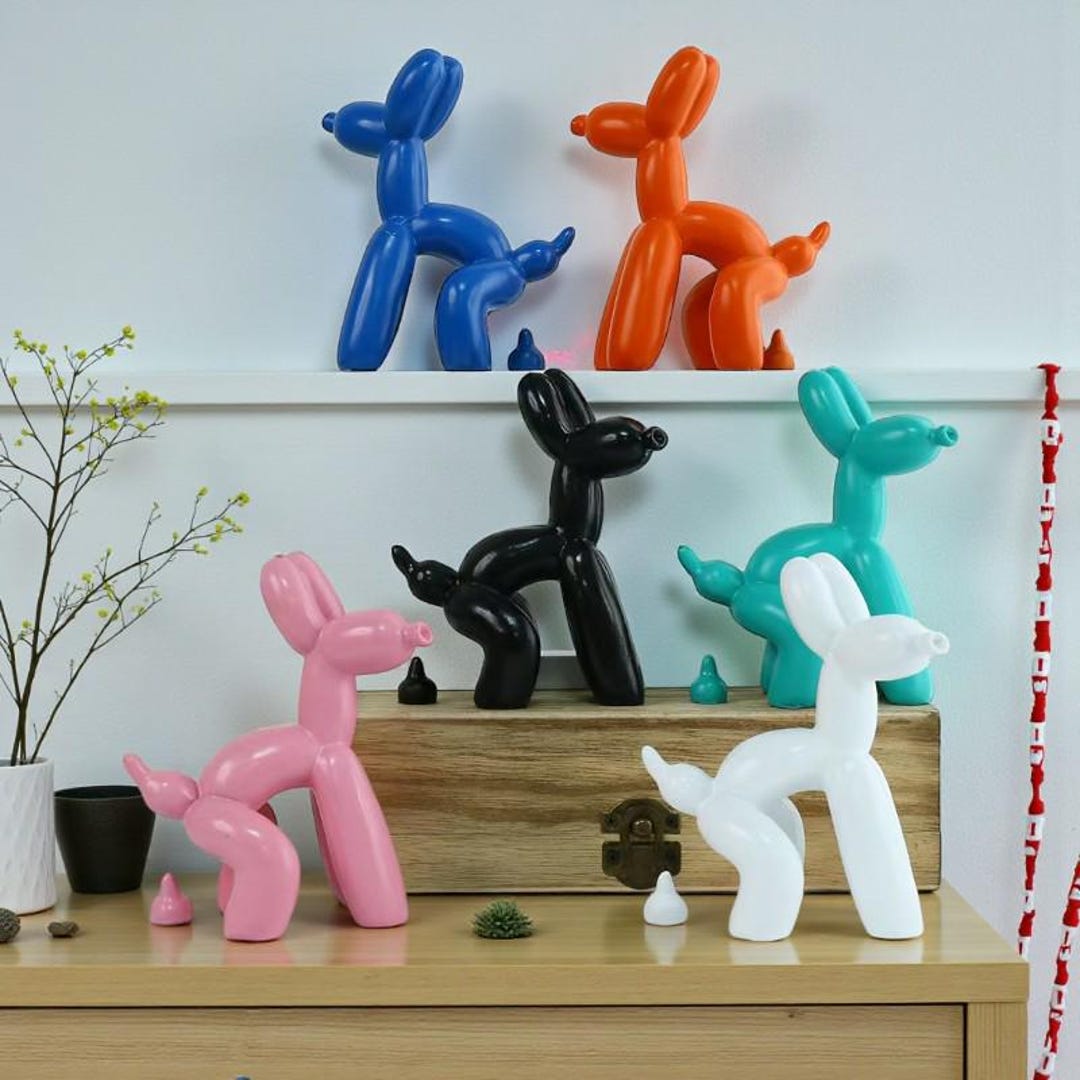 Pooping Balloon Dog Statue, Modern Pop Art Resin Figurine - Etsy UK