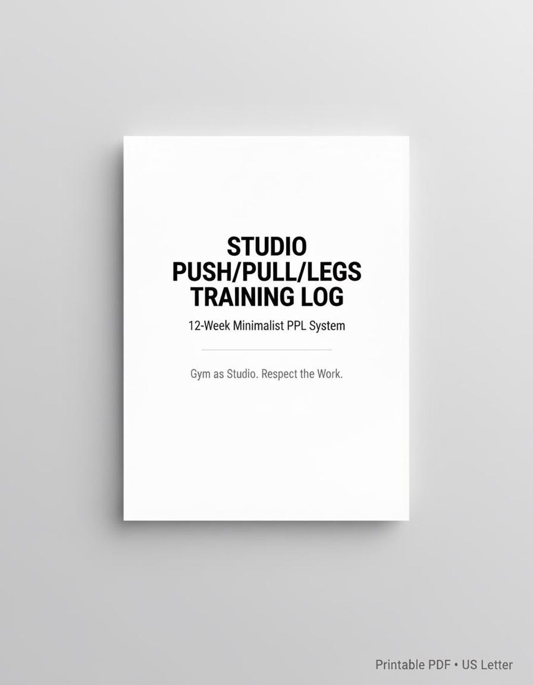 Studio Push Pull Legs Training Log | Printable PPL Workout Planner PDF ...