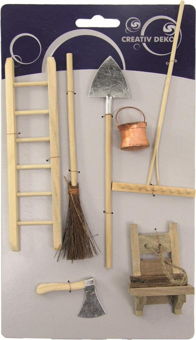 Miniature Set Harvest Tools Mini Garden Fairy Garden Outdoor - Etsy