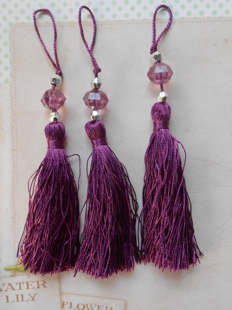 Tassel Coloured Silk Tassels With Beads Cm 18 - Etsy